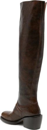 Dries Van Noten Pebbled Leather Boots - Brown