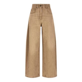 Brunello Cucinelli Weite Hosen - - Jeans - Damen - Beige - M