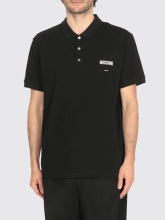 Moschino Kurz&auml;rmeliges Polohemd aus Baumwolle mit Kontrast-Logo