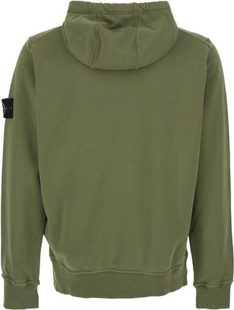 Stone Island Cotton Drawstring Hoodie - Green