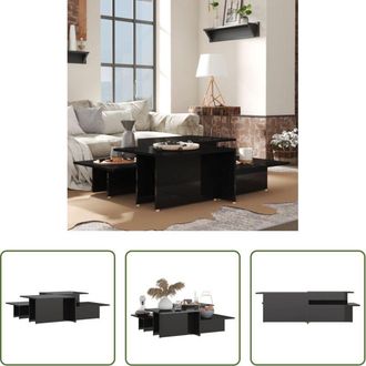 vidaXL vidaXL Hochglanz-Schwarz - Couchtische 2Stk. Hochglanz-Schwarz 111,5x50x33cm Holzwerkstoff