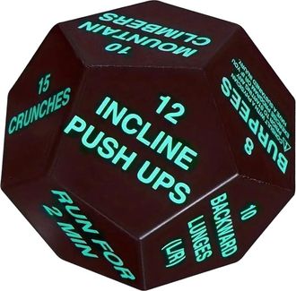 Generico Trainingsw&uuml;rfel f&uuml;r Erwachsene, klein, tragbar, 12 Seiten, Spielw&uuml;rfel, f&uuml;r Gruppentraining, Fitnessstudio, Zuhause, Frauen, M&auml;nner und Sportler