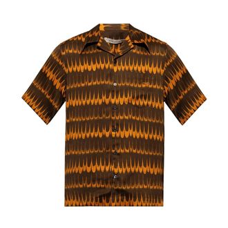 Wales Bonner Braunes Rhythm Hemd mit Orangem Muster - - Shirts - Herren - Braun - M