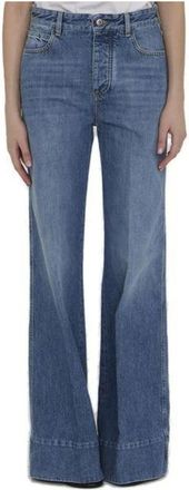 Bottega Veneta Femme, Jeans, Bleu, Taille: 36 FR Pantalon en jean ample taille haute