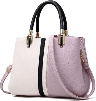 Nevenka Geldb&ouml;rsen und Handtaschen f&uuml;r Frauen Top Griff Taschen Leder Satchel Totes Umh&auml;ngetasche Von (Purple)