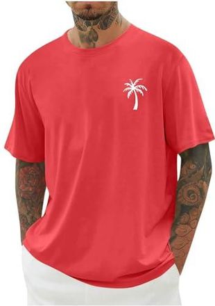 Generic T-shirts &agrave; col rond &agrave; manches courtes pour homme - L&eacute;ger - Hauts de loisirs - Confortable et respirant - Extensible dans de nombreuses couleurs - Chem