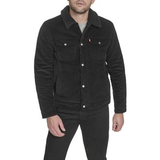 Levi's Herren Cotton Trucker Jacke, Schwarzer Cord, L