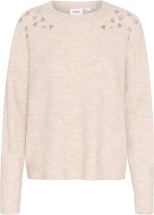 Saint Tropez Femme, Pulls, Beige, Taille: 44 FR Pull Creme Melange