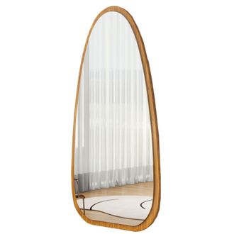 Generic Spiegel Wandspiegel Kosmetikspiegel zum Aufh&auml;ngen f&uuml;r Wohnzimmer Schlafzimmer Eingangsbereich Dekoration(Light Wood)