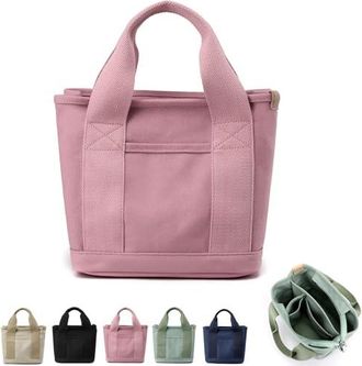 Generic Tinkertechus Petit sac fourre-tout en toile avec fermeture éclair pour femme Grand sac à bandoulière tendance avec plusieurs poches, Rose-a, 15.74*2.3