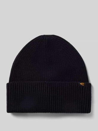 Camel Active Beanie mit breitem Umschlag und Label-Detail