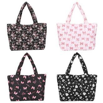 Generic Cymwer Sac &agrave; bandouli&egrave;re fourre-tout rembourr&eacute; &agrave; fleurs pour femmes, capacit&eacute;, usage quotidien (rose noire)