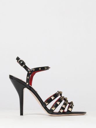 Valentino Garavani Sandales Rockstud &agrave; talons hauts en cuir de veau