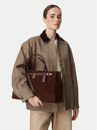 Tommy Hilfiger Handtasche American Icon Tote Suede AW0AW19216 Braun