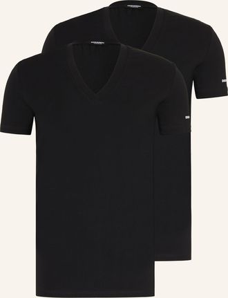 Dsquared2 2er-Pack V-Shirts schwarz