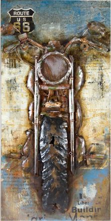 Gilde Bild Motorcycle - Motorrad - Kunstobjekt - handgefertigte Metallkunst 7 0x 140 cm