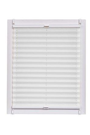 Sunlines Sunlines Plissee Made in Germany, Tageslicht, Crepes Uni Weiss, Klemmfix, Weisse Schiene, 105 x 150 Plissee, Stoff, Weiß, 105 x 2.3 x 150 cm, 1 Einhei