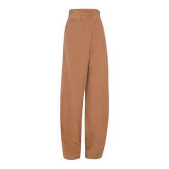 Cortana Femme, Pantalons, Brun, Taille: 40 FR Pantalon Taille Haute en Lin et Soie