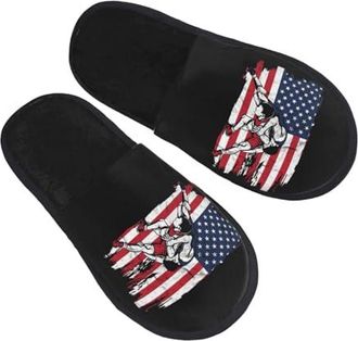 Generic Pantoufle Maison Lutte Contre Le Drapeau Am&eacute;ricain Hiver Pantoufles Unique Hiver Chaussures Chaudes Doux Chaussons Maison Pour Chambre Voyages Maison 