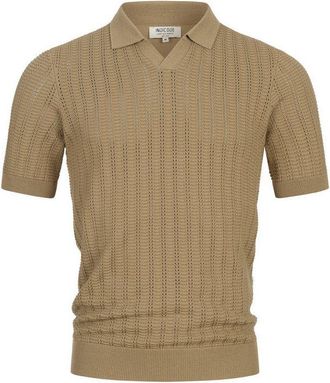 Indicode Poloshirt INCystem aus strukturierter Strickqualit&auml;t mit offenem Kragen