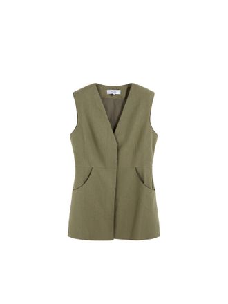 Scalpers Linen Plain Vest