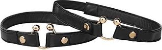 Allegra K Ceinture de sangle de chaussure détachable en forme de U pour femme avec sangles de cheville de chaussure élastiques pour talons Noir mat One Size