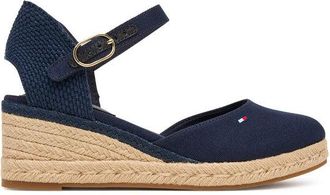 Tommy Hilfiger Espadrilles Mid Wedge Espad Closed Toe FW0FW09233 Dunkelblau
