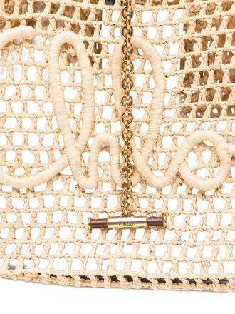 Chlo&eacute; Raffia Tote Bag - Beige