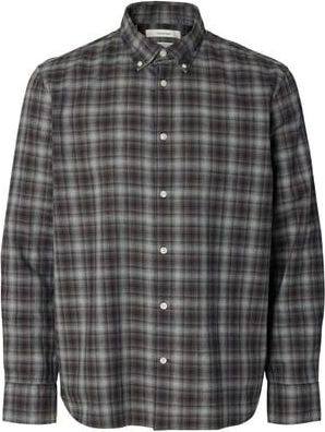 Selected Chemise droite &agrave; carreaux en coton