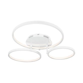 QAZQA Moderne Deckenleuchte wei&szlig; inkl. led und Dimmer Rondas