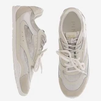 Pinko Womens Sneakers Yulia Leather And Mesh Beige Upper: Trainers