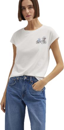 Mavi Damen Butterfly Bike Tee T-Shirt, Antique White, XL