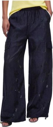 Liu Jo Femme, Pantalons, Bleu, Taille: 34 FR Pantalon Jacquard Organza