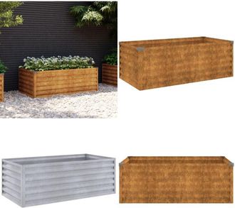 vidaXL Lit sur&eacute;lev&eacute; de jardin 100x50x36 cm acier corten - Jardiniere Exterieur - Bac A Fleurs - Lit Sur&eacute;lev&eacute; Jardin - Acier Corten - Decoration Jardin