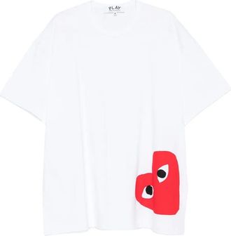 Comme Des Gar&ccedil;ons Play Logo Oversized Logo T-Shirt