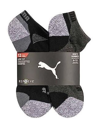 Puma Repreve Athletic Lot de 12 paires de chaussettes pour homme Noir, noir