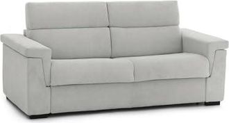 Talamo Italia 2-Sitzer festes Sofa Onesta, Lineares Sofa für Wohnzimmer, gepolstert, Abnehmbarer Bezug, 100% Made in Italy-Qualität, 205x95 h100 cm, Hellgrau