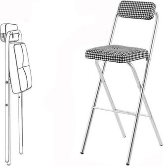 Generic Moderner Barhocker aus Leder - Faltbarer K&uuml;chenhochstuhl, gepolsterter tragbarer Barhocker, hoher Barhocker f&uuml;r Erwachsene