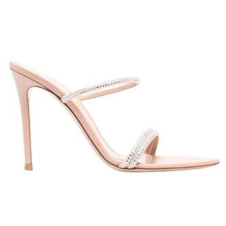 Gianvito Rossi Sandales Cannes 105mm en Daim - Femme - Chaussures - Beige - Taille: 38 1/2 EU