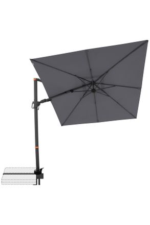 Doppler Ampelschirm, Anthrazit, Textil, Metall, 210x210 cm, stabile Strebegelenke, h&ouml;henverstellbar, 360&deg; drehbar, wetterbest&auml;ndig, UV-best&auml;ndig, Sonnen- & Si