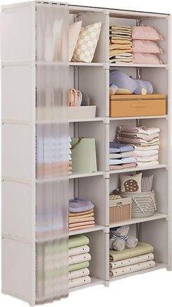 Generic Tragbarer Kleiderschrank - Staubdichtes Kleiderorganisatorregal mit Kleiderständer | Einfach zu Montierender, robuster Ständer für Gefaltete Kleidung 