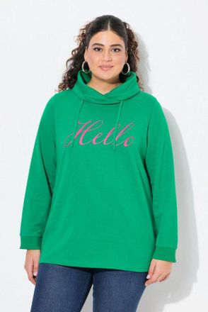 Ulla Popken Sweatshirt Sweatshirt Classic Fit HELLO Stehkragen