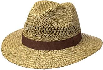 LIPODO Chapeau en Paille Sun Traveller Femme/Homme - Made in Italy pour Homme DEte avec Ruban Gros Grain Printemps-ete Ete - XL (60-61 cm) Nature