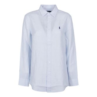 Polo Ralph Lauren Femme, Blouses et Chemises, Bleu, Taille: 42 FR Chemise en lin coupe classique