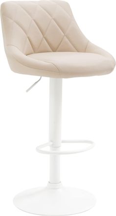 Clp Barhocker Lazio Mit Kunstlederbezug I Drehbarer Thekenhocker Mit Fußstütze I Höhenverstellbarer Barstuhl Mit Trompetenfuß, Farbe:Creme, Gestell Farbe: