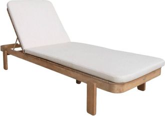 Sweeek Bain de soleil bois dacacia multi positions avec coussin naturel - Zenya