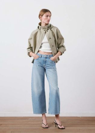 Mango Jean balloon crop bleu moyen - Femme - 32 - MANGO