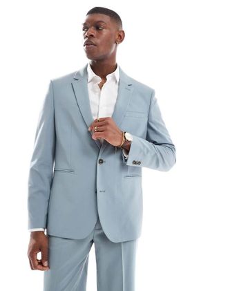 Asos Regul&auml;r geschnittene Anzugjacke in Staubblau