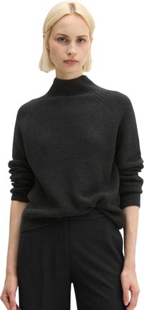 Marc O'Polo Strickpullover MARC OPOLO aus Organic Cotton, Damen, Gr. XXL, schwarz (coal grau melange), Obermaterial: 100% Baumwolle, unifarben, Pullover Strickpul