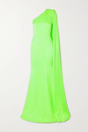 Alex Perry Robe Du Soir Asym&eacute;trique En Cr&ecirc;pe Satin&eacute; &Agrave; Plis Ericka - Jaune